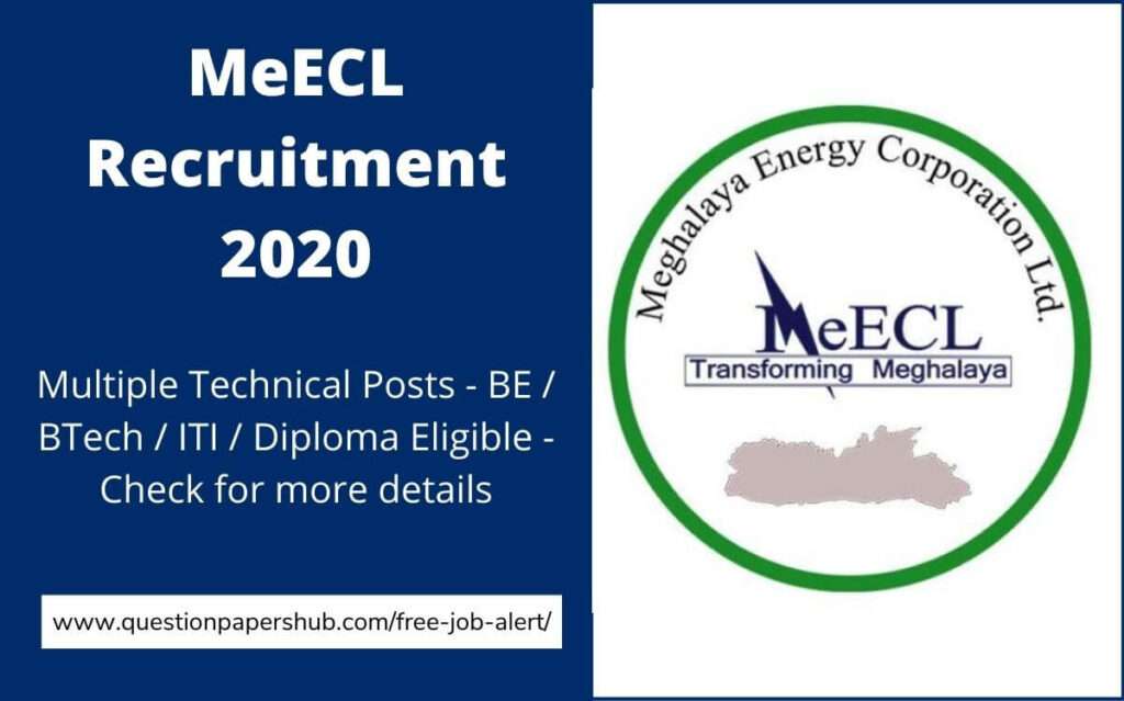 MeECL Recruitment 2020 Application Form- Apply for Multiple Technical ...