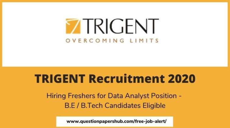 Trigent Hiring Freshers for Data Analyst Position - B.E/B.Tech/MCA/MBA