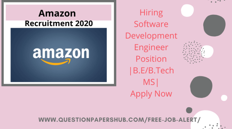 Amazon Recruitment 2020 | Hiring Software Development Engineer Position ...